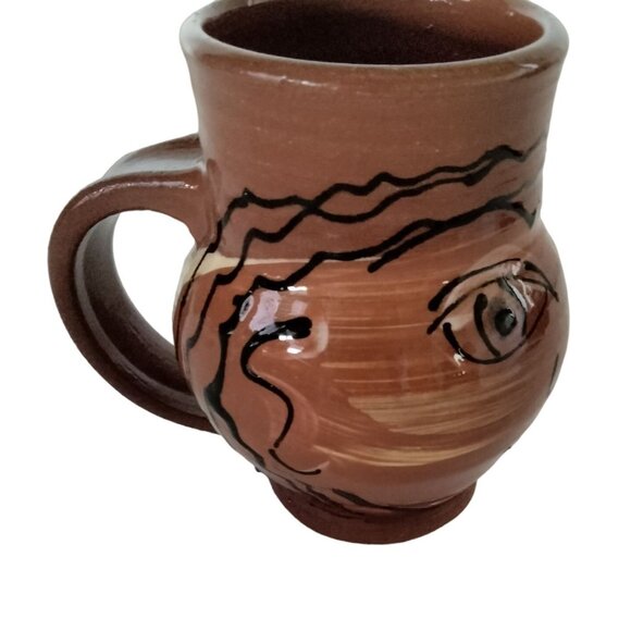 Kate Brown | Dining | Coffee Cup Handcrafted Pottery Folk Face Rustic ...